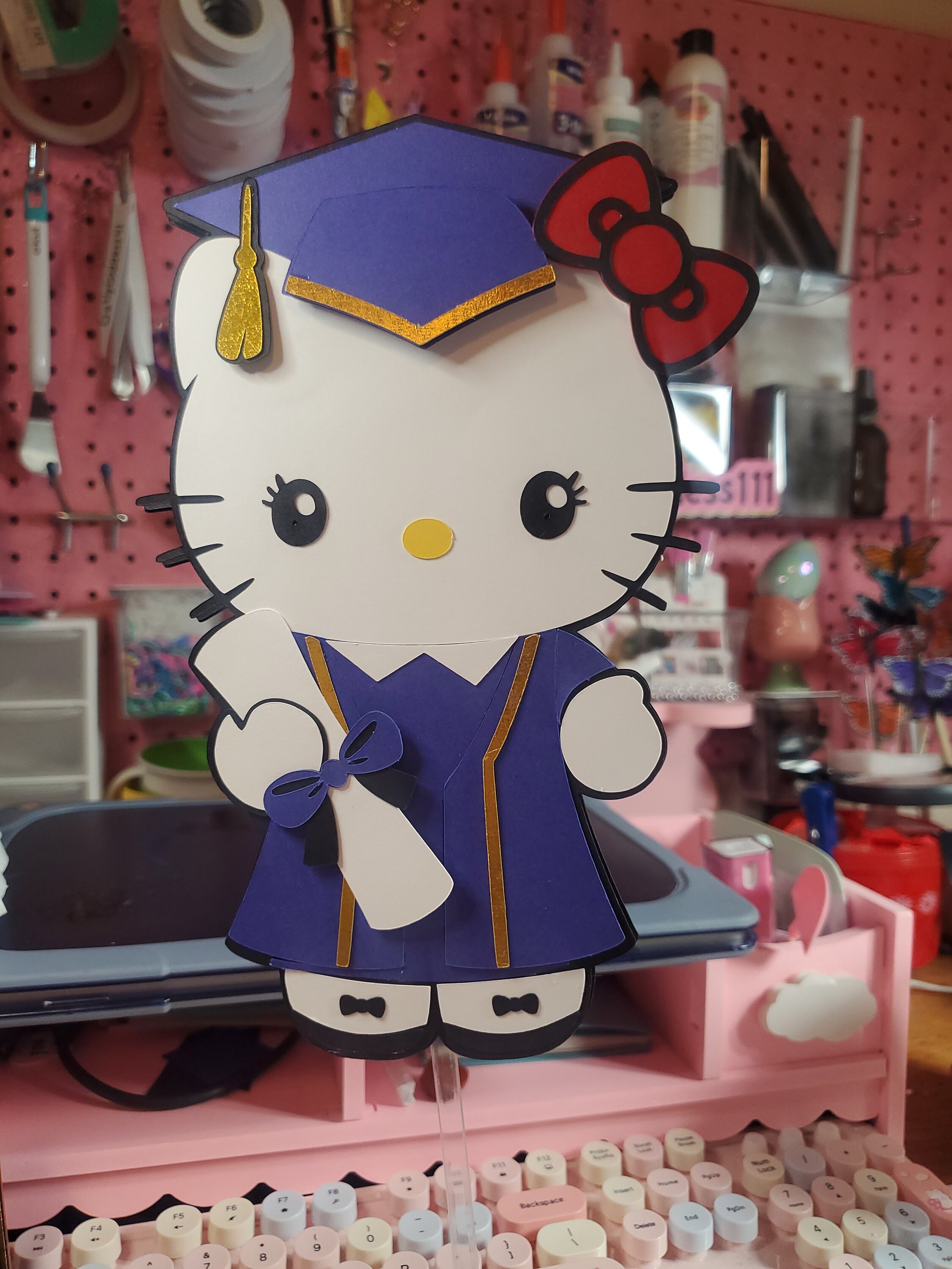 Hello Kitty Graduation Cake Topper, 8 X 5 Inch, Custom Cake Topper - Etsy