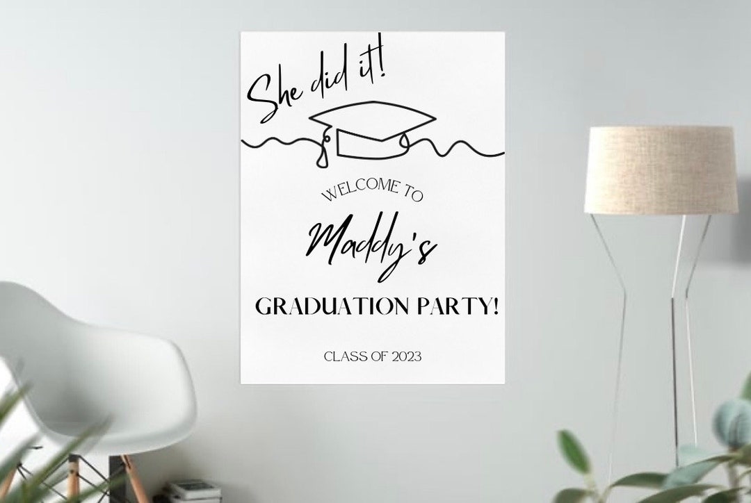 Graduation Welcome Sign, Editable Welcome Sign, Congratulations Grad ...