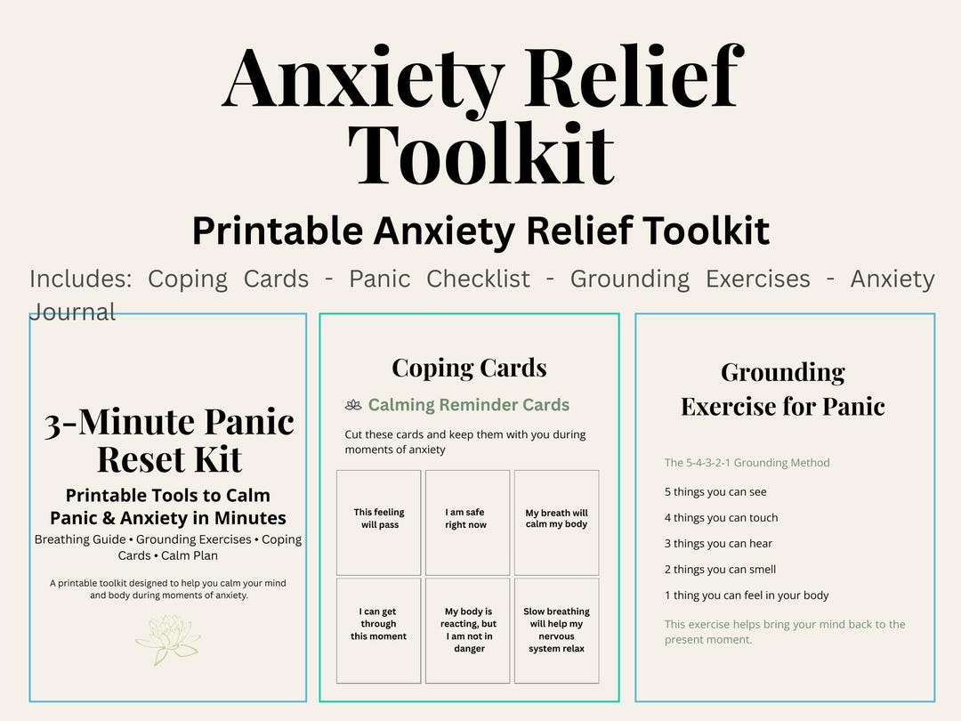 Anxiety Relief Toolkit Printable, Panic Attack Help Worksheet ...