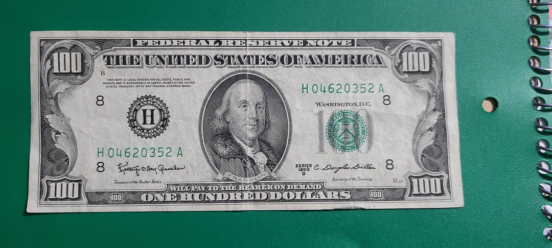1950D One Hundred Dollar Bill - Etsy 1950D One Hundred Dollar Bill - Etsy