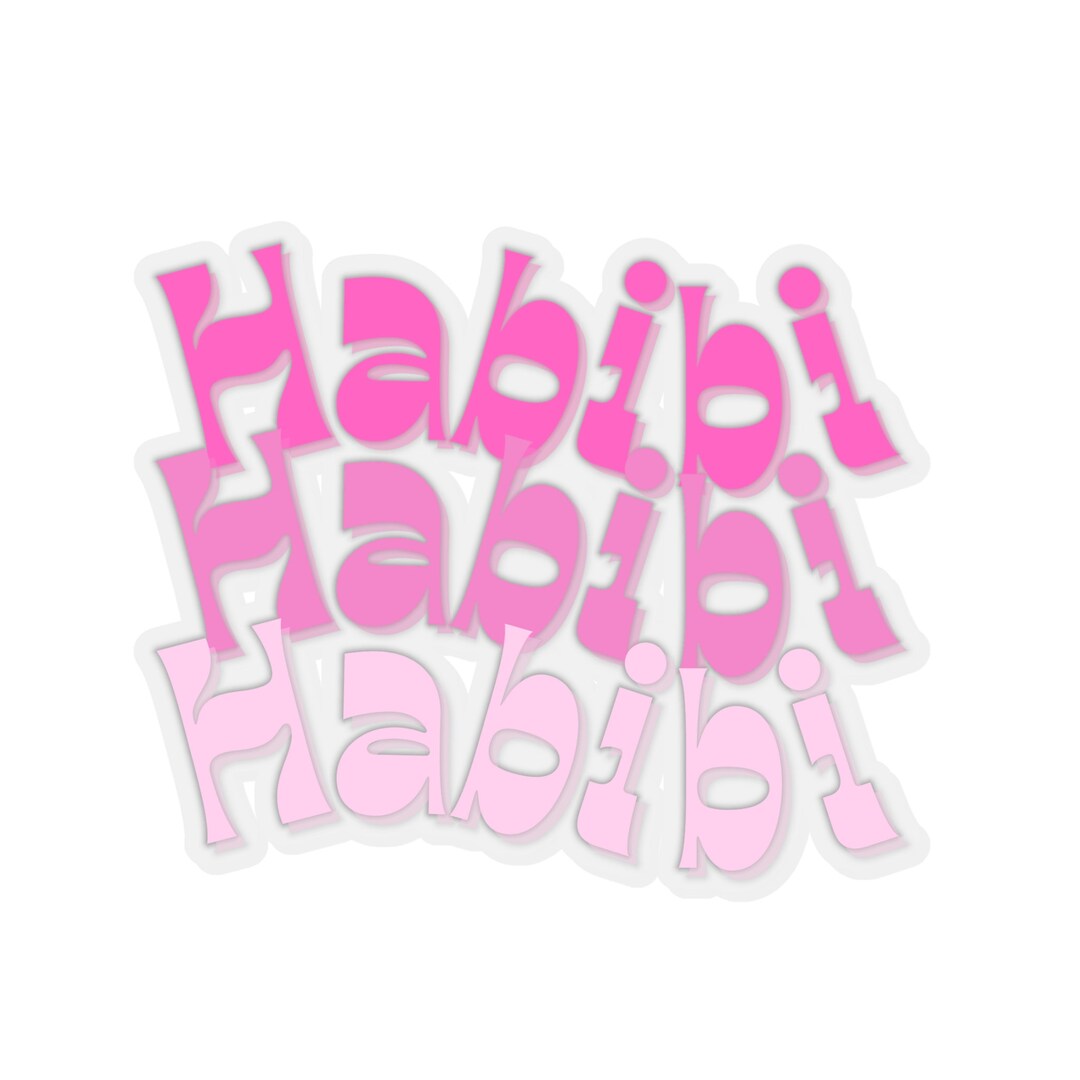 Habibi Pink Wavy Retro Style Ombre Kiss-cut Stickers - Etsy