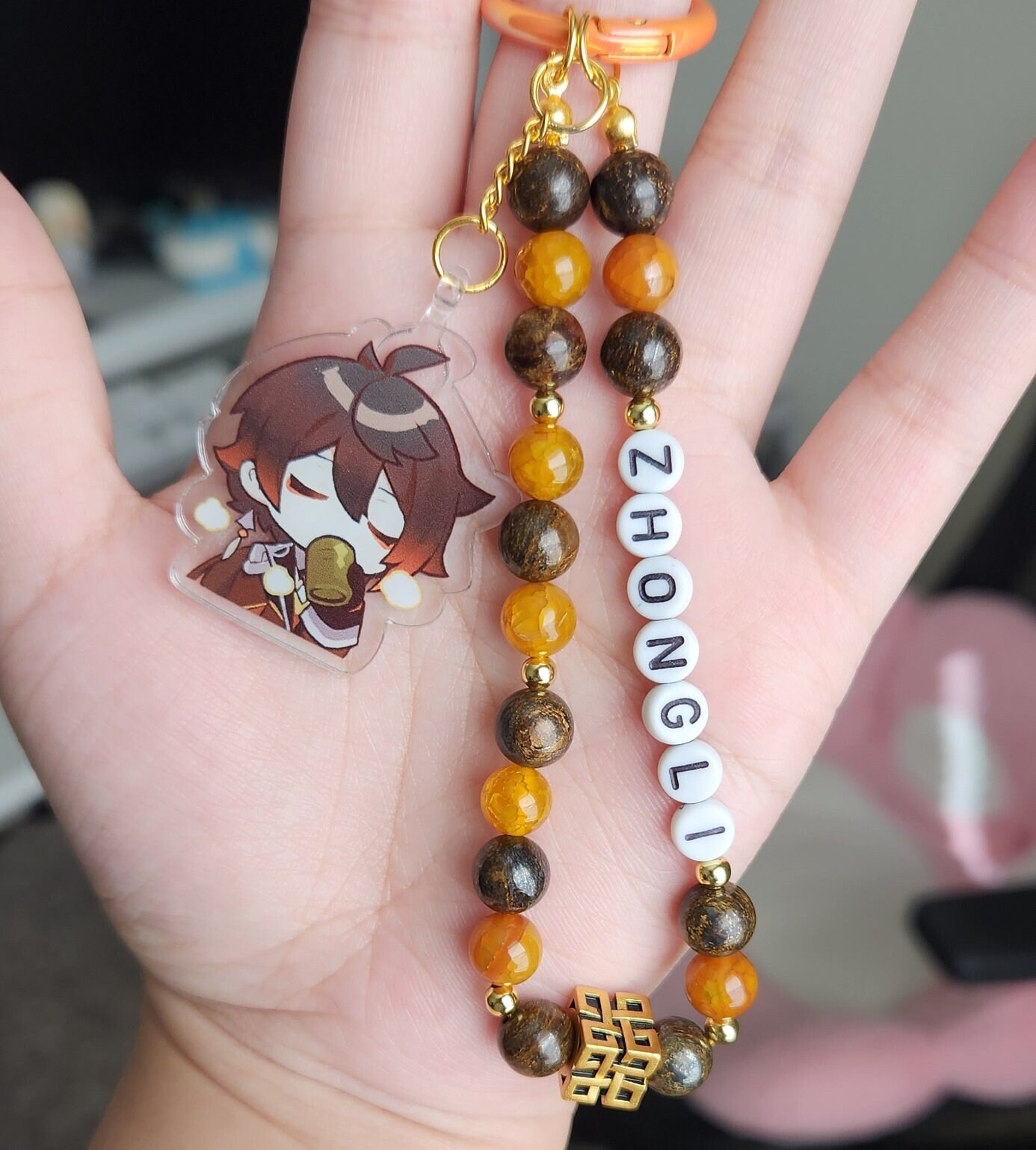 Genshin-inspired Crystal Phone Charm Crystal Phone Wristlet - Etsy