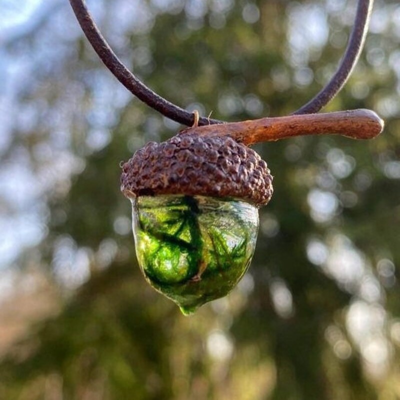 Resin Acorn Necklace - Etsy