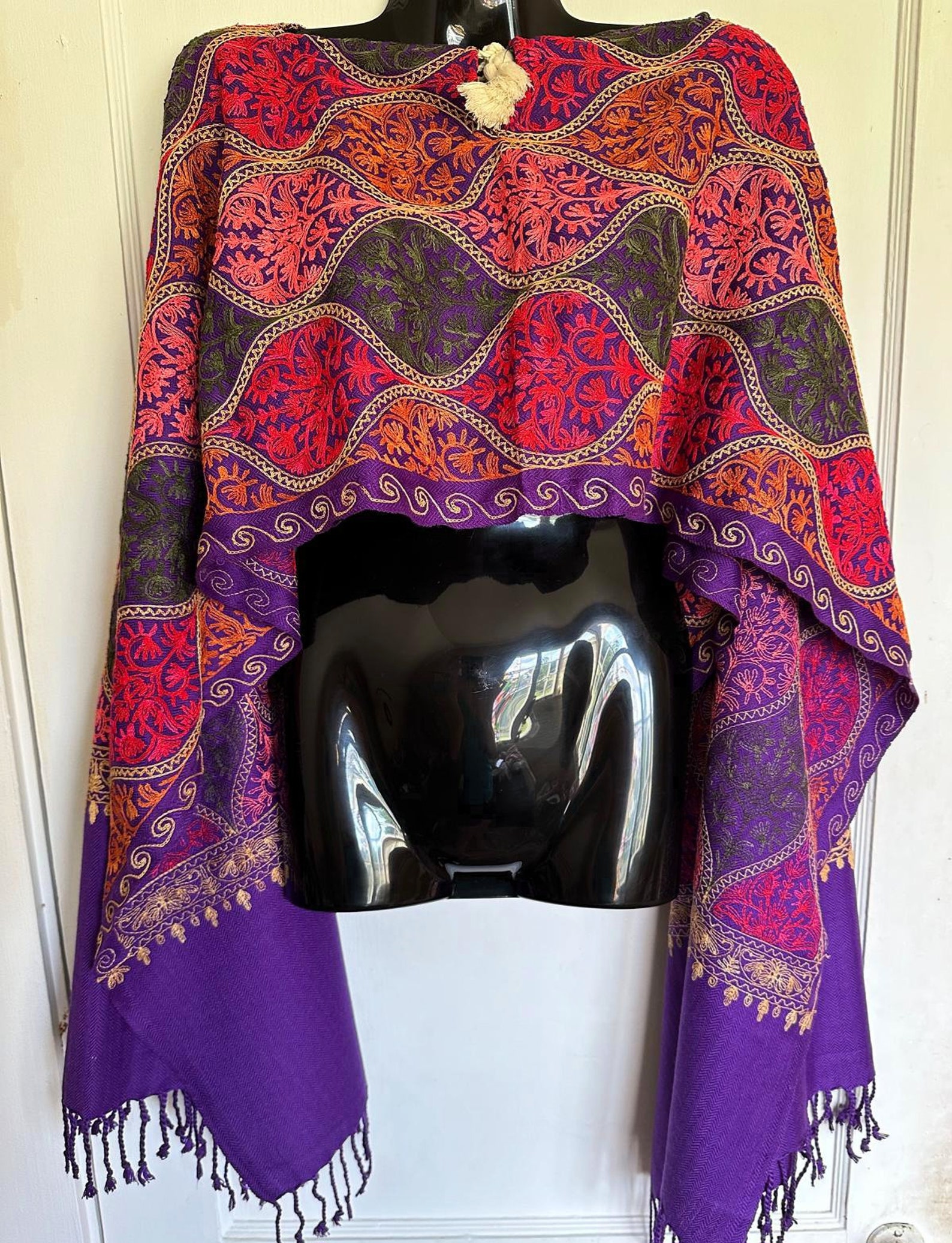 Pashmina 5-in-one Crop Top Reversible Poncho Shrug Shawl Cover-up Scarf ...