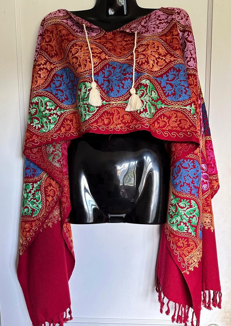 Pashmina 5-in-one Crop Top Reversible Poncho Shrug Shawl Cover-up Scarf ...