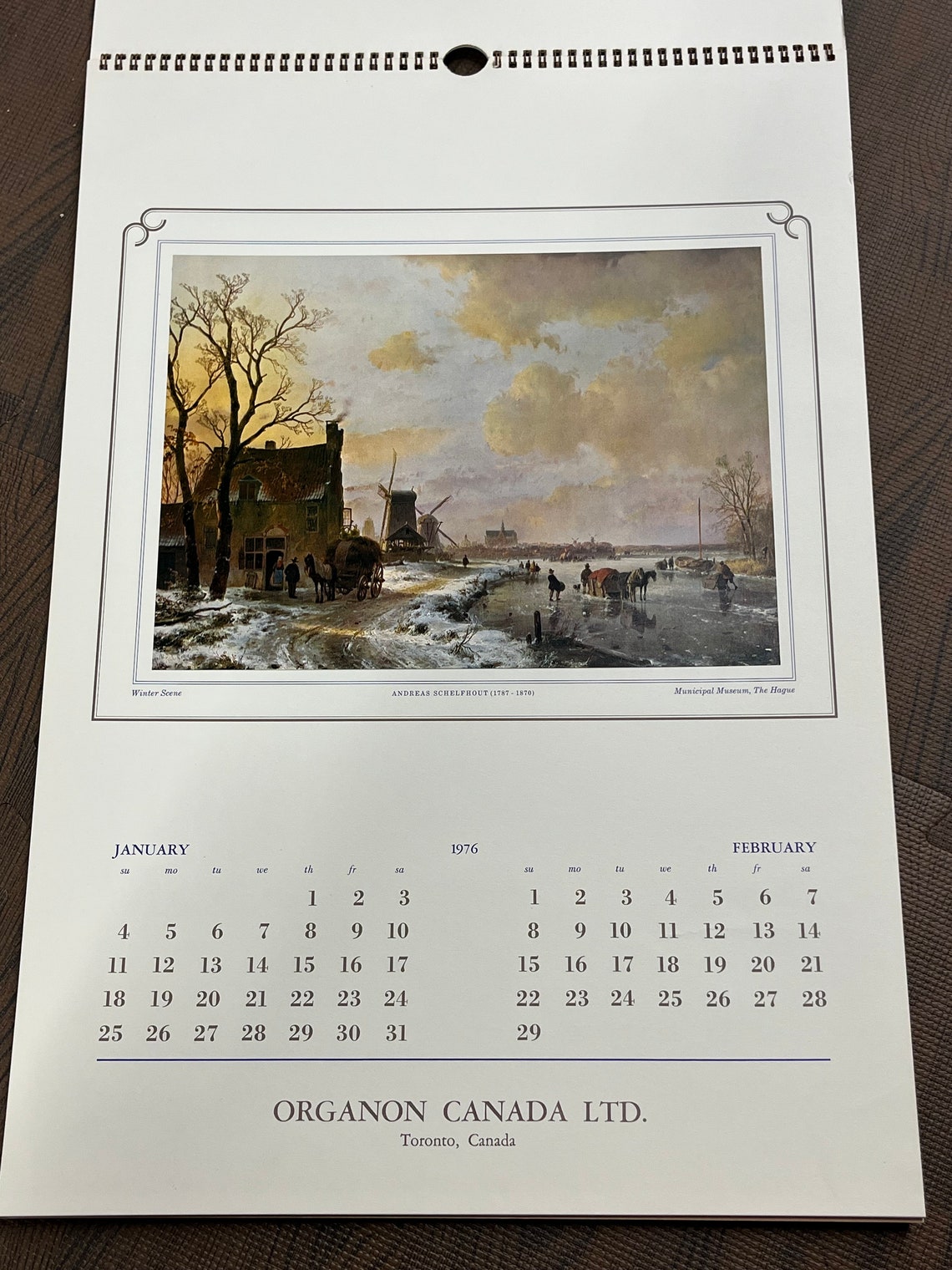Calendar the Vaka Art Calendar 1976 Printed in Holland Painters of ...
