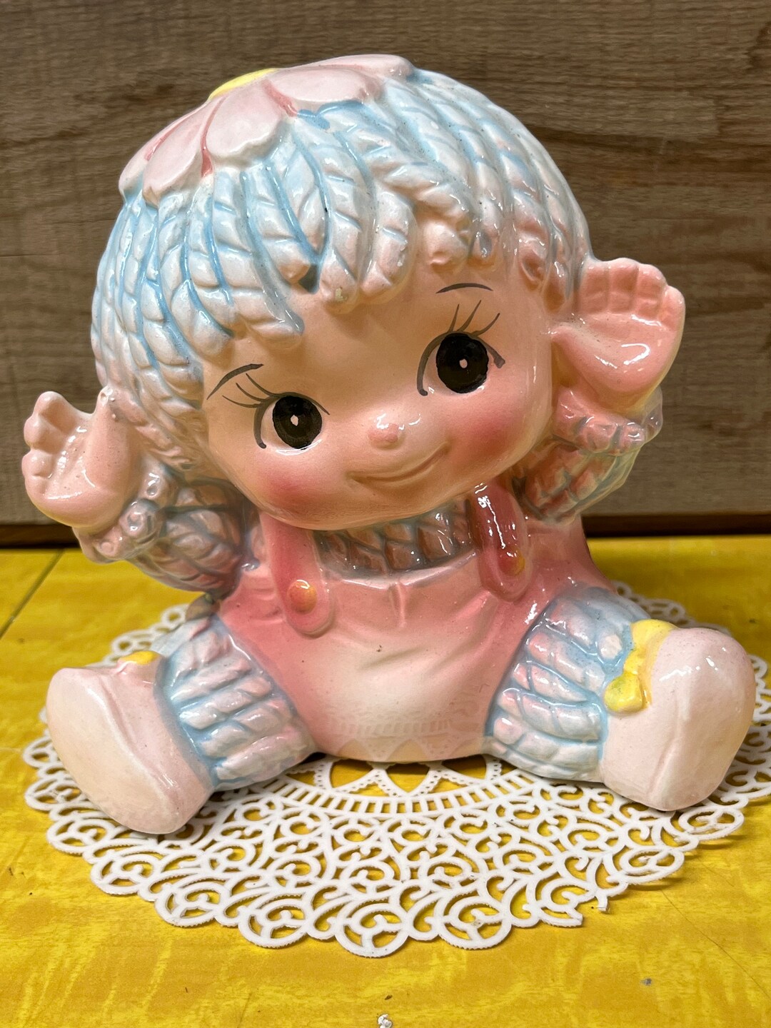 Nancy Pew Dolly Doll Daisy Hat Child Kid Infant Ceramic Glaze Planter ...