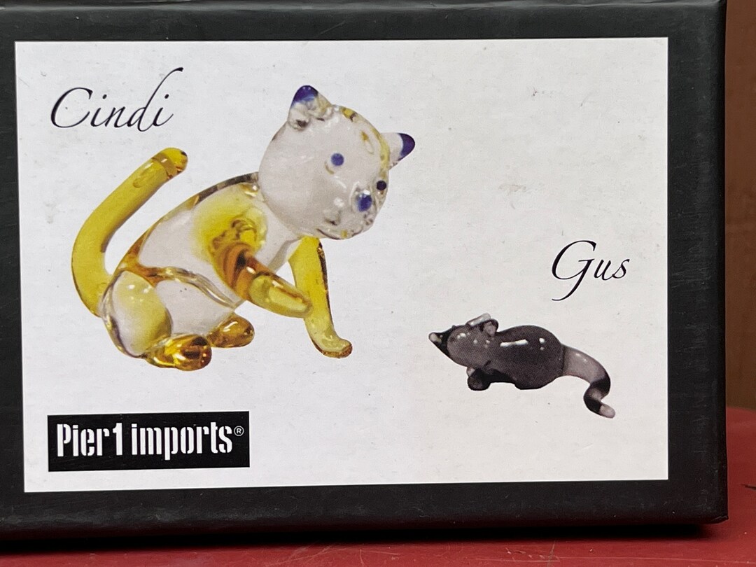 Pier 1 Imports, Glass Figurines, Cindi and Gus Cat and Mouse in ...