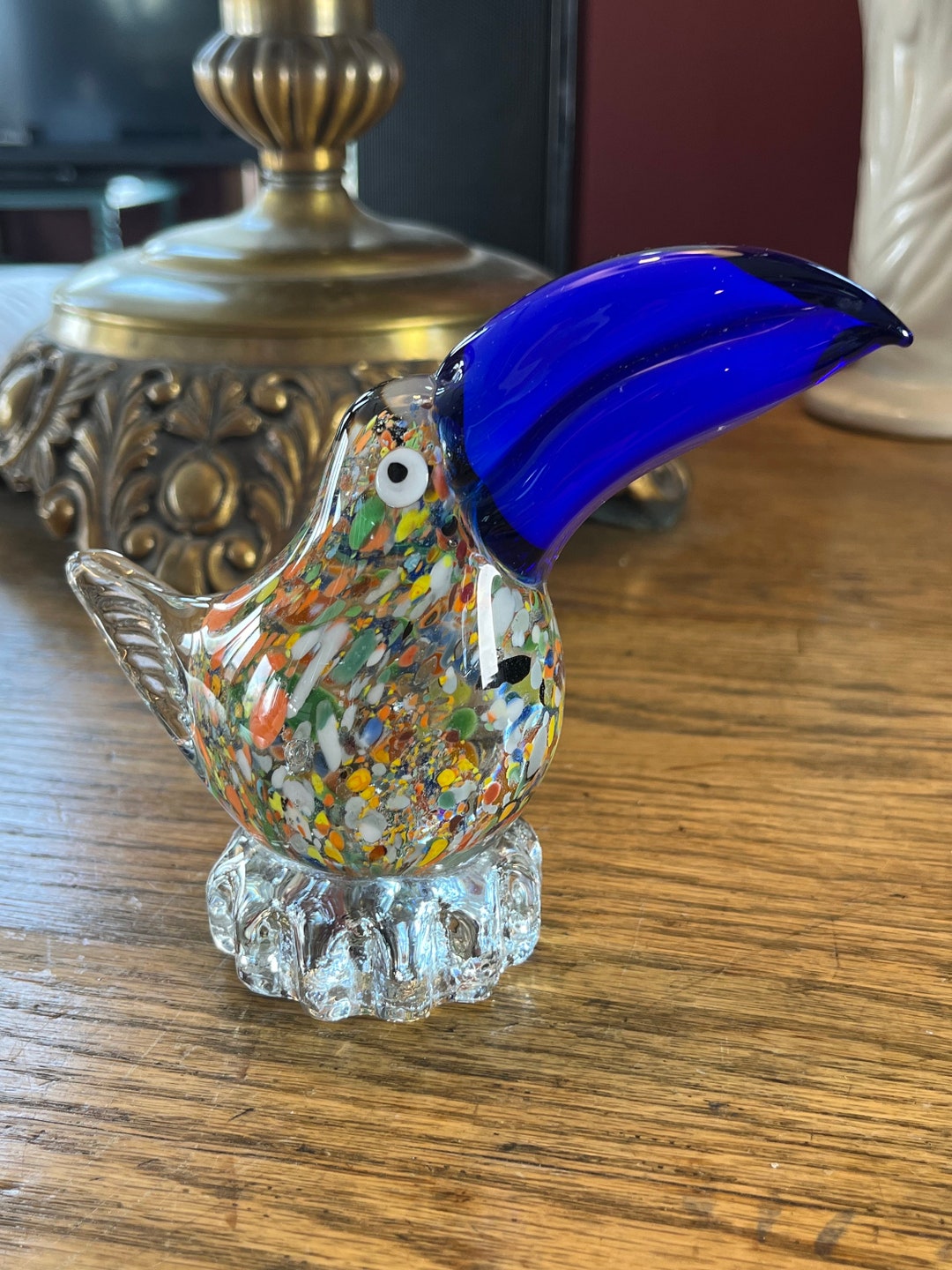 Paperweight Murano Style Glass Toucan Bird Paper Weight End of Day ...