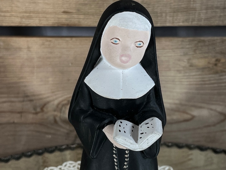 Nun Habit Hymn Book Rosary Holland Mold Figurine Vintage Sculpture ...