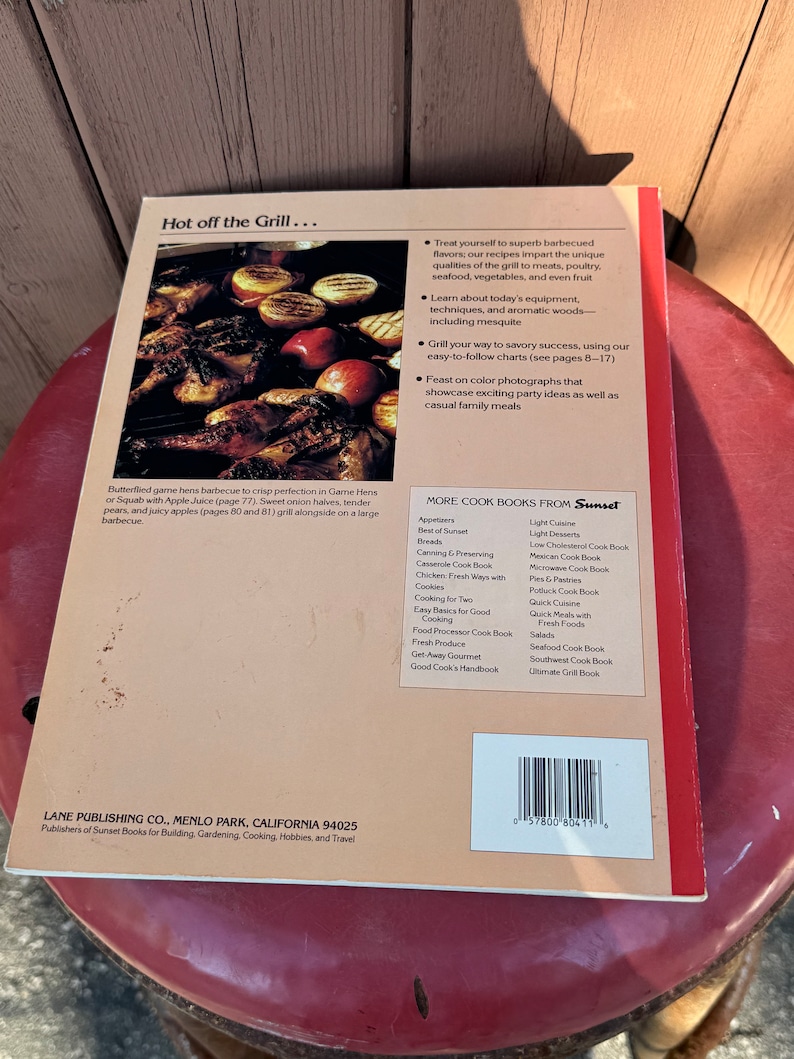 Cookbook Sunset Barbeque Recipes Hardcover Vintage Basic Barbequing - Etsy