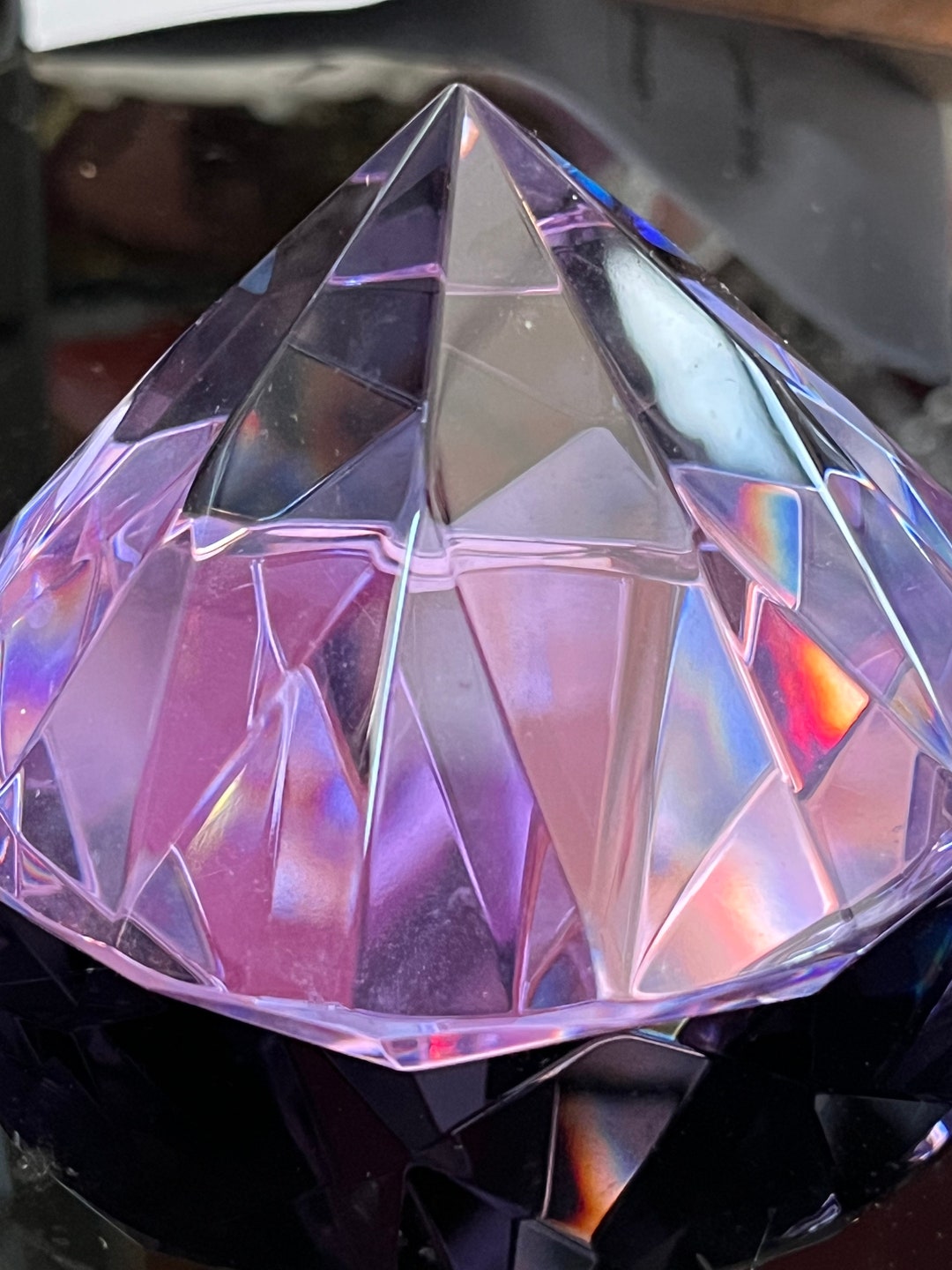 Rosenthal Paperweight Purple Diamond Shaped Crystal Prism Jewel ...