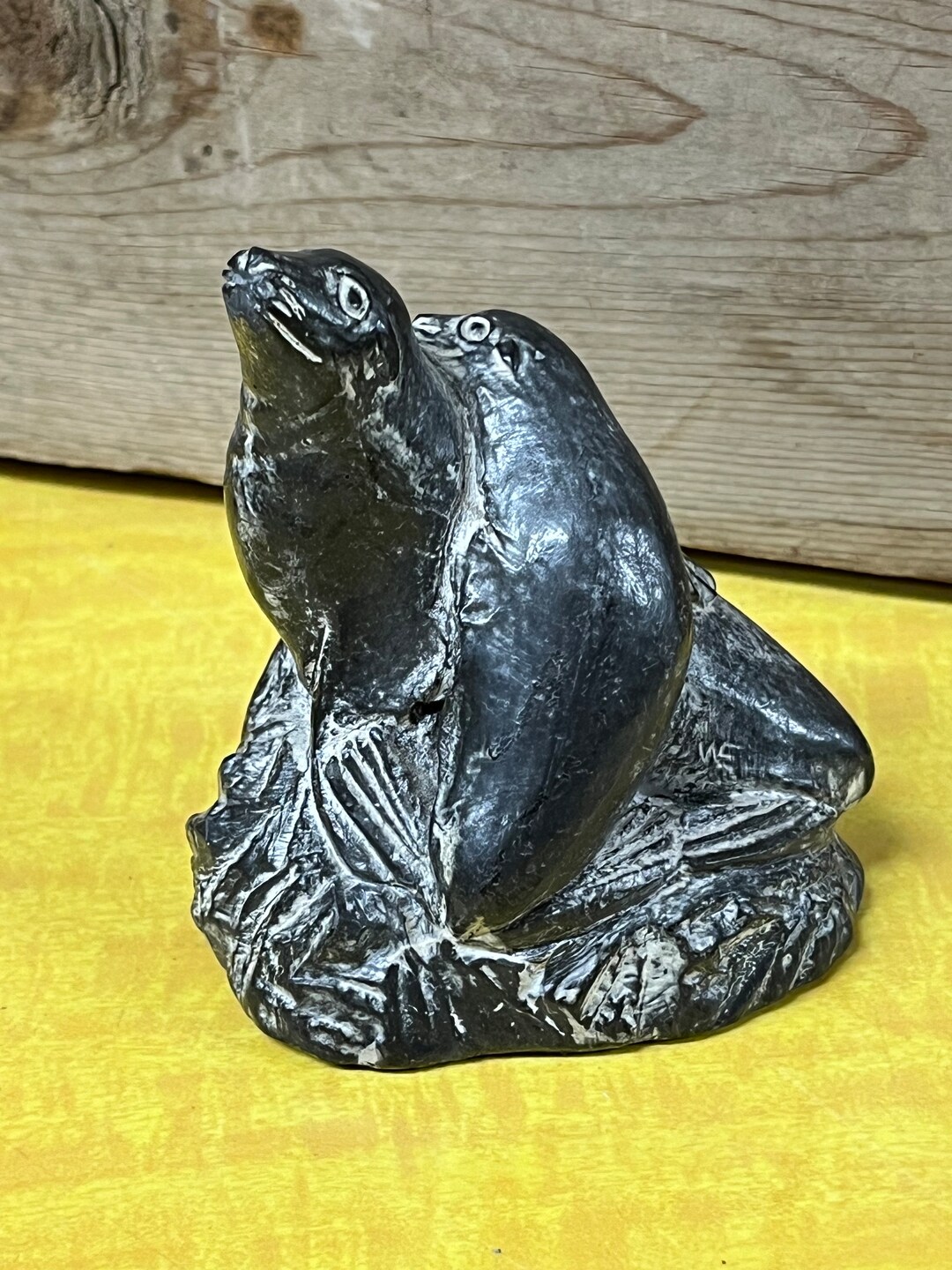 Inuit Seal Animal A Wolf Original Dog Sled the Wolf Sculptures Handmade ...