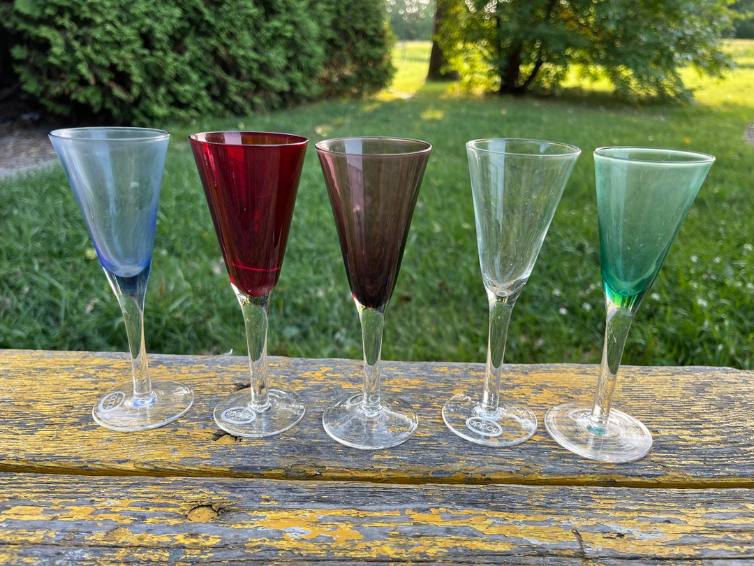 Abbott Collection Cordial Glasses - 4 Colors - Clear Stem, Vintage ...