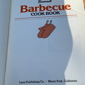 Cookbook Sunset Barbeque Recipes Hardcover Vintage Basic Barbequing - Etsy