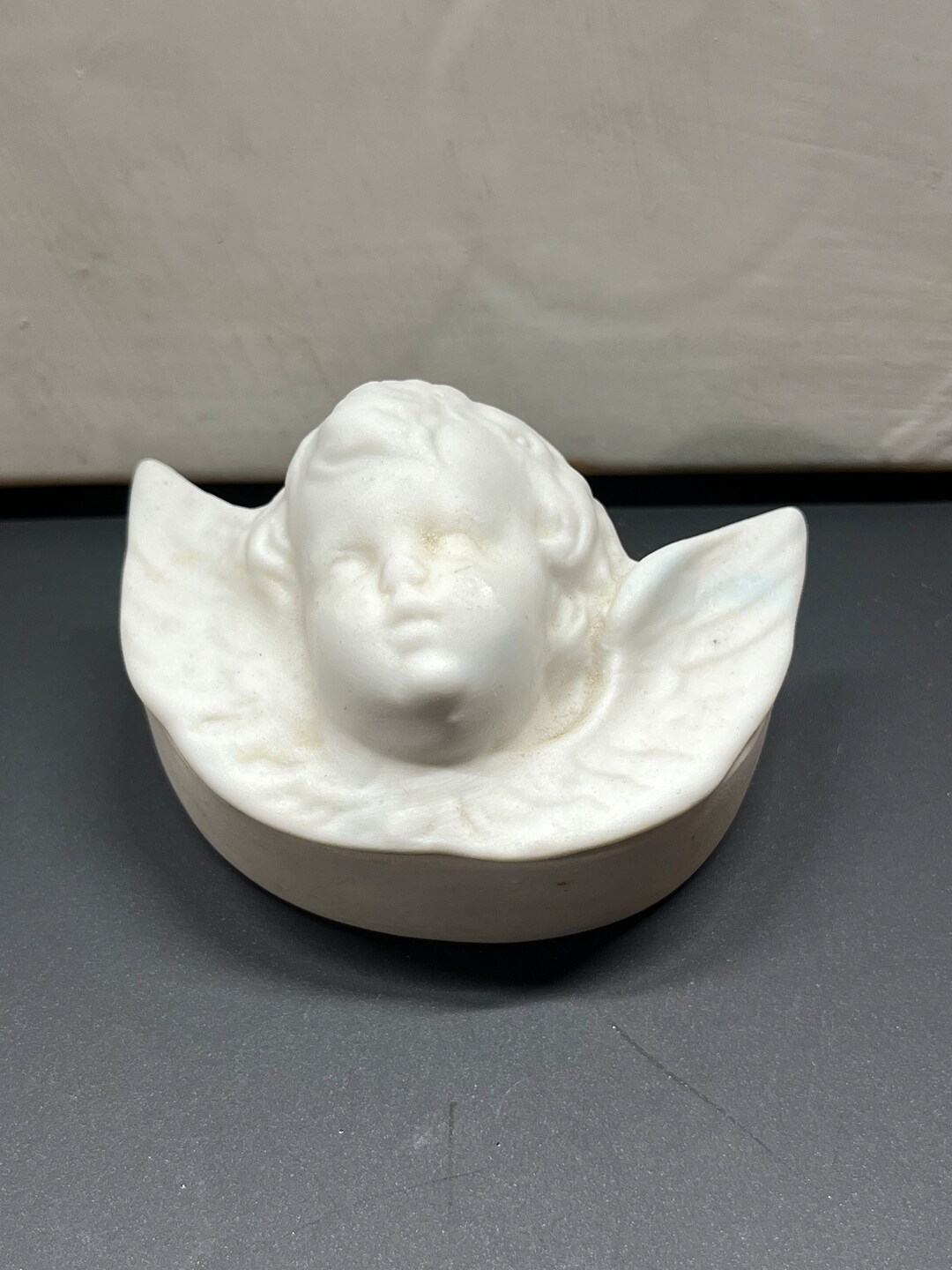 Dresden Cherub Putti Angel Bisque Vintage Trinket Dish Lidded Ring Dish ...