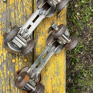Roller Skates Metal Shoe Skates Vintage With Key Leather - Etsy