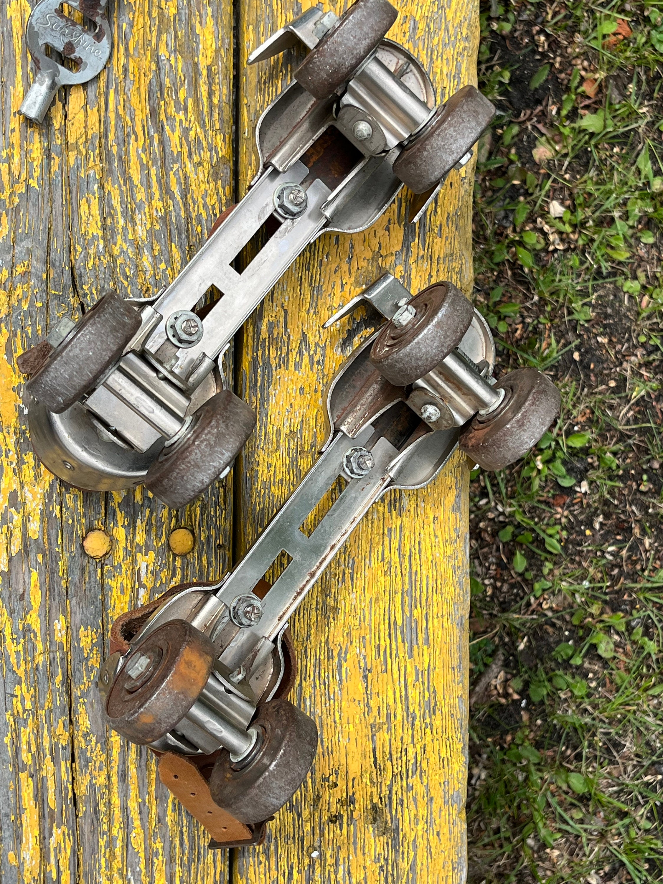 Roller Skates Metal Shoe Skates Vintage With Key Leather - Etsy
