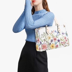 Luxury Women PU Leather Handbag Tote Purse Beautiful Spring Floral ...