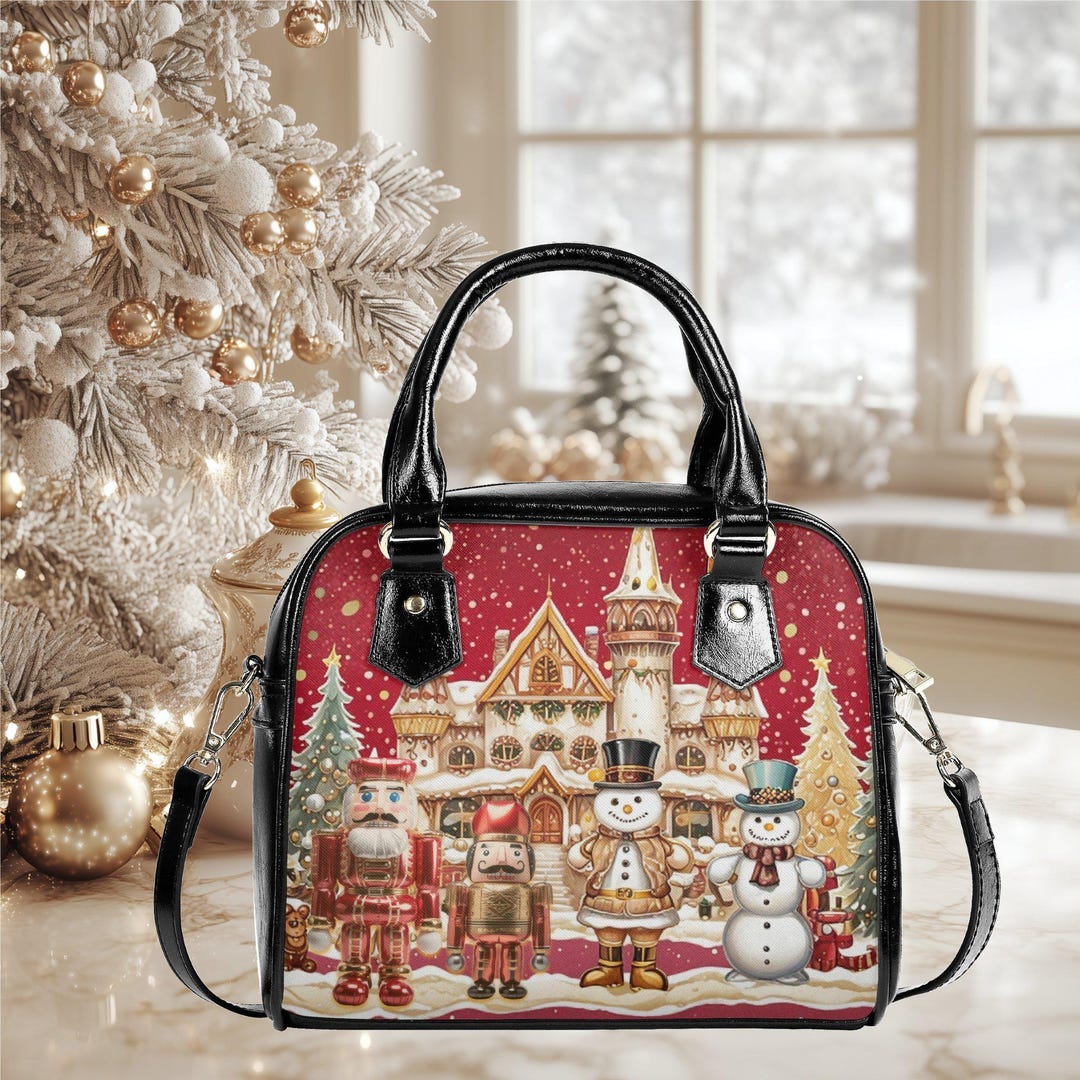 Christmas Nutcracker Snowman Holiday Purse Satchel Messenger Purse Tote ...