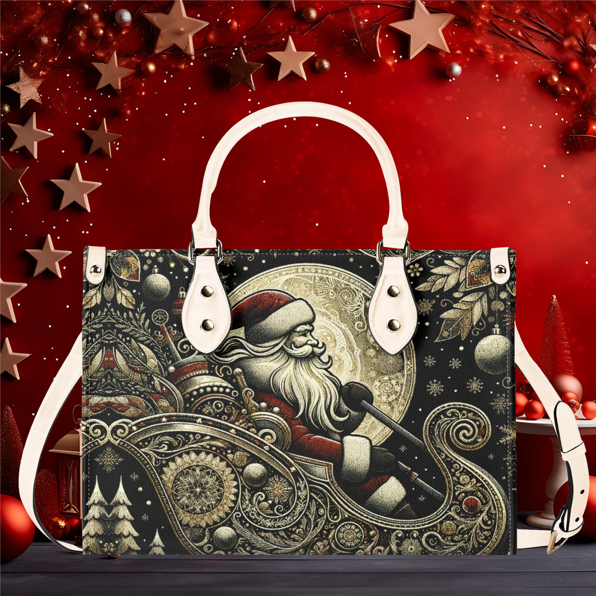 Luxury Women Vegan Leather Handbag Tote Beautiful Christmas Holiday ...