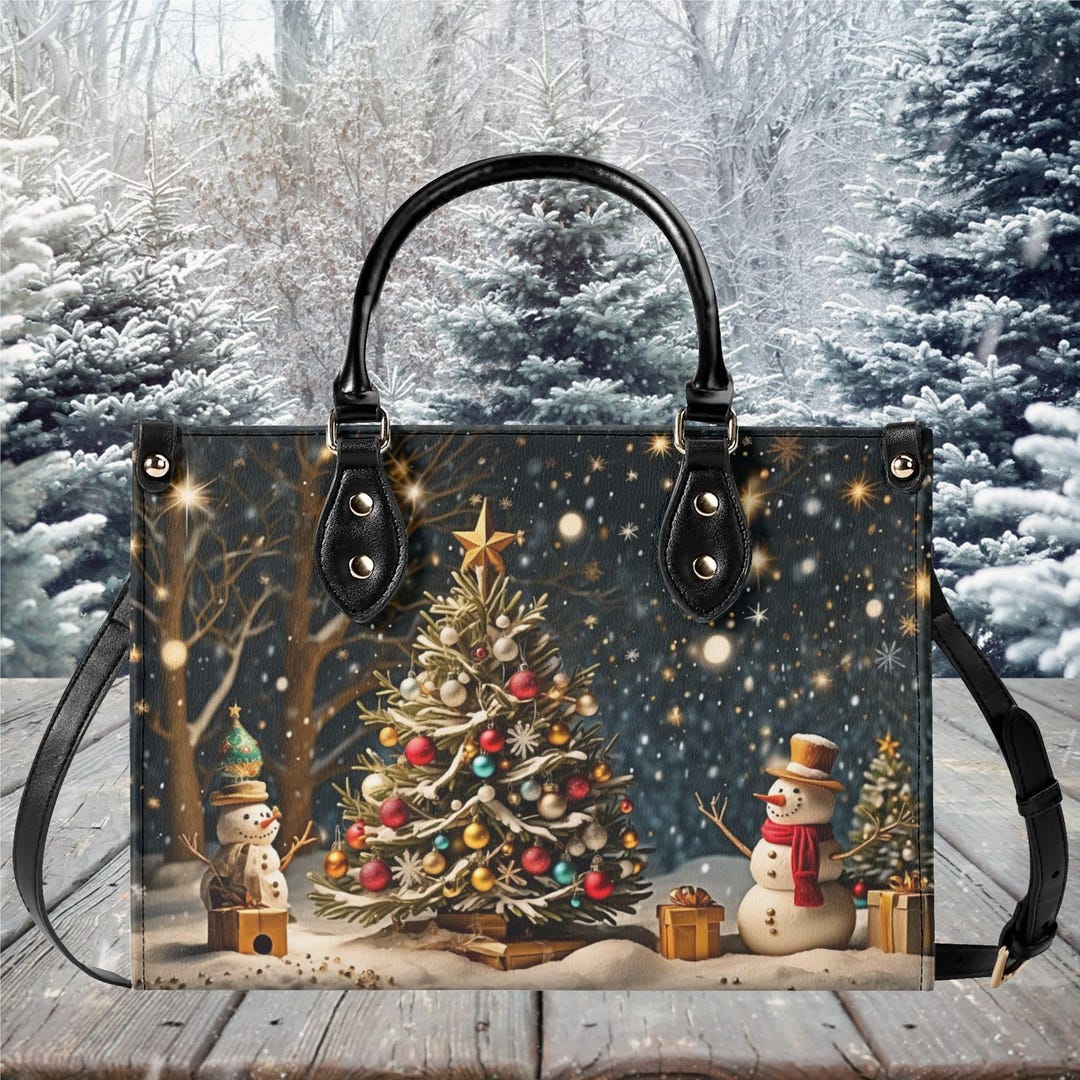 Luxury Women Vegan Leather Handbag Tote Beautiful Christmas Holiday ...