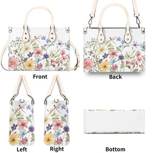 Luxury Women PU Leather Handbag Tote Purse Beautiful Spring Floral ...