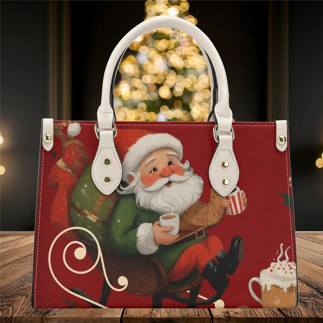 Christmas Santa Claus Whimsical Holiday Winter Handbag Shoulder Purse ...