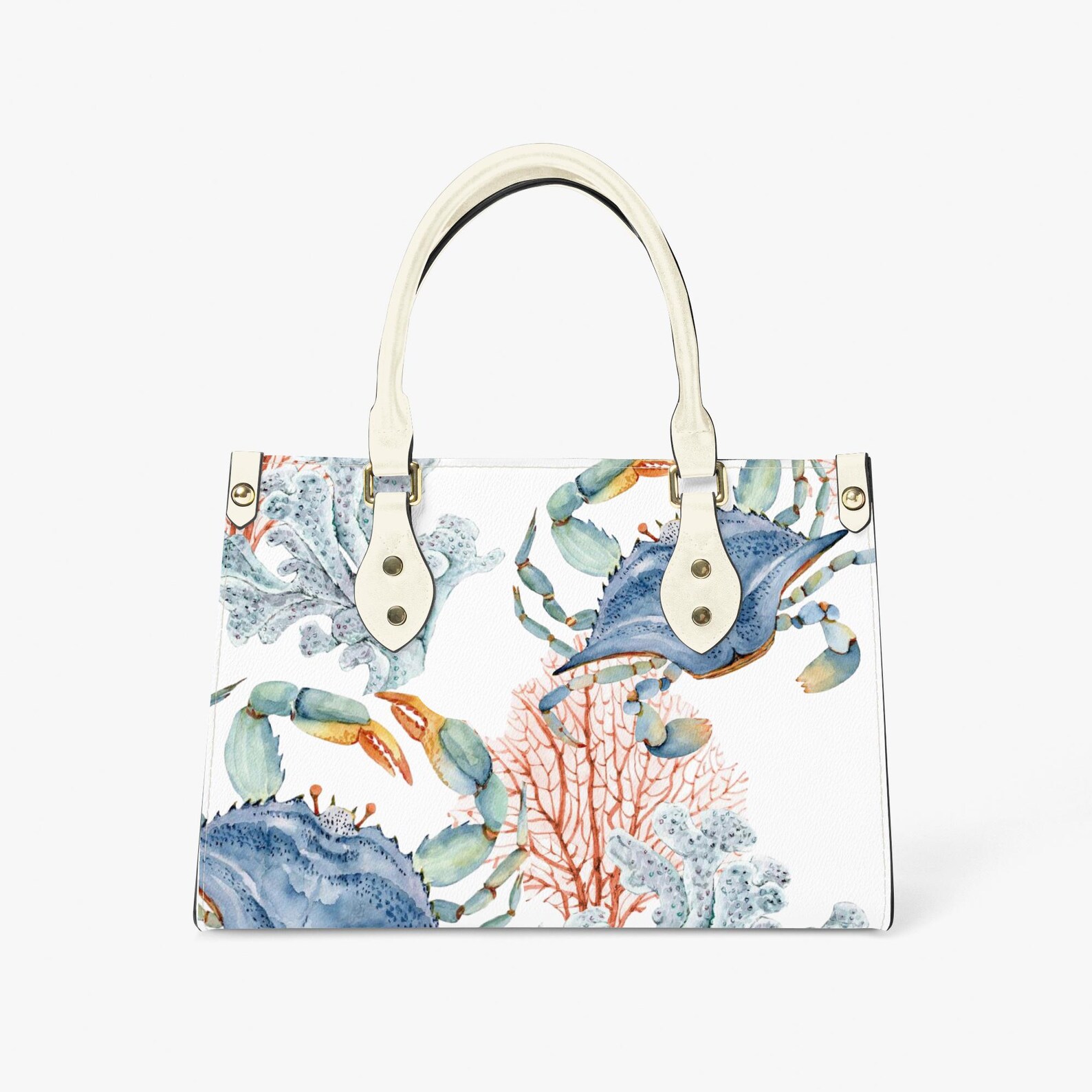 Summer Fun Beach Coral Reef Crabs Purse Design Small Tote Bag, Spring ...