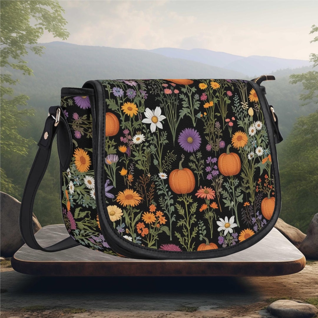 Saddle Bag Dark Cottagecore Farmhouse Summer Fall Colors Botanical ...