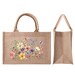 Custom Reusable Jute Burlap Tote Bags Beautiful Floral Botanical Garden ...