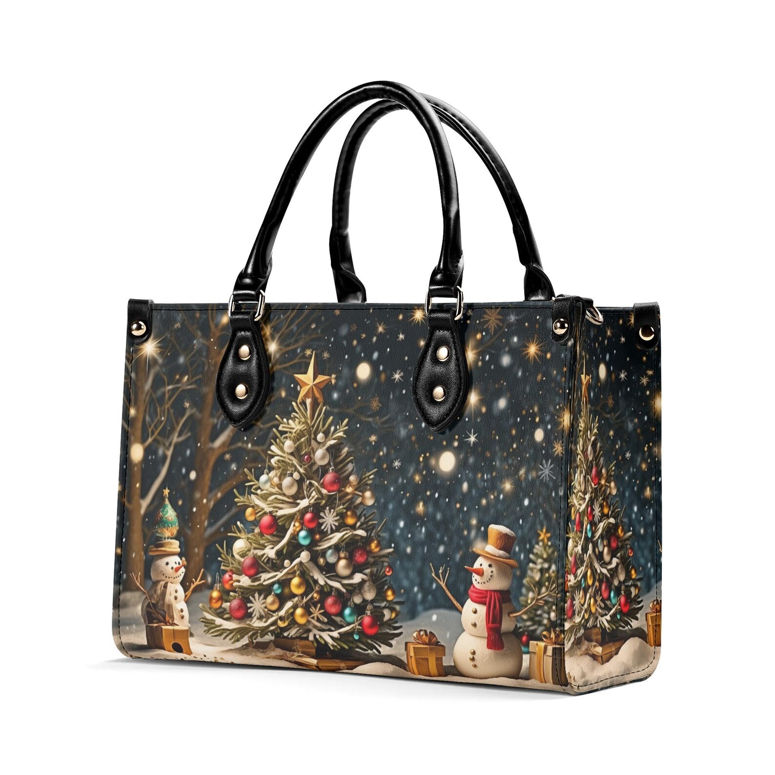 Luxury Women Vegan Leather Handbag Tote Beautiful Christmas Holiday ...