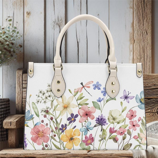 Floral Print Handbag - Etsy