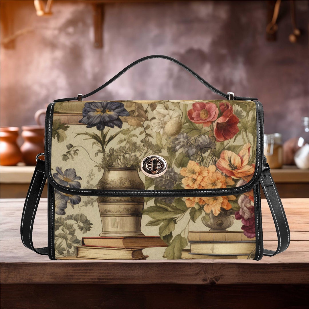 Satchel Old Books Retro Design Unique Messenger Crossbody Bag Cute Book ...