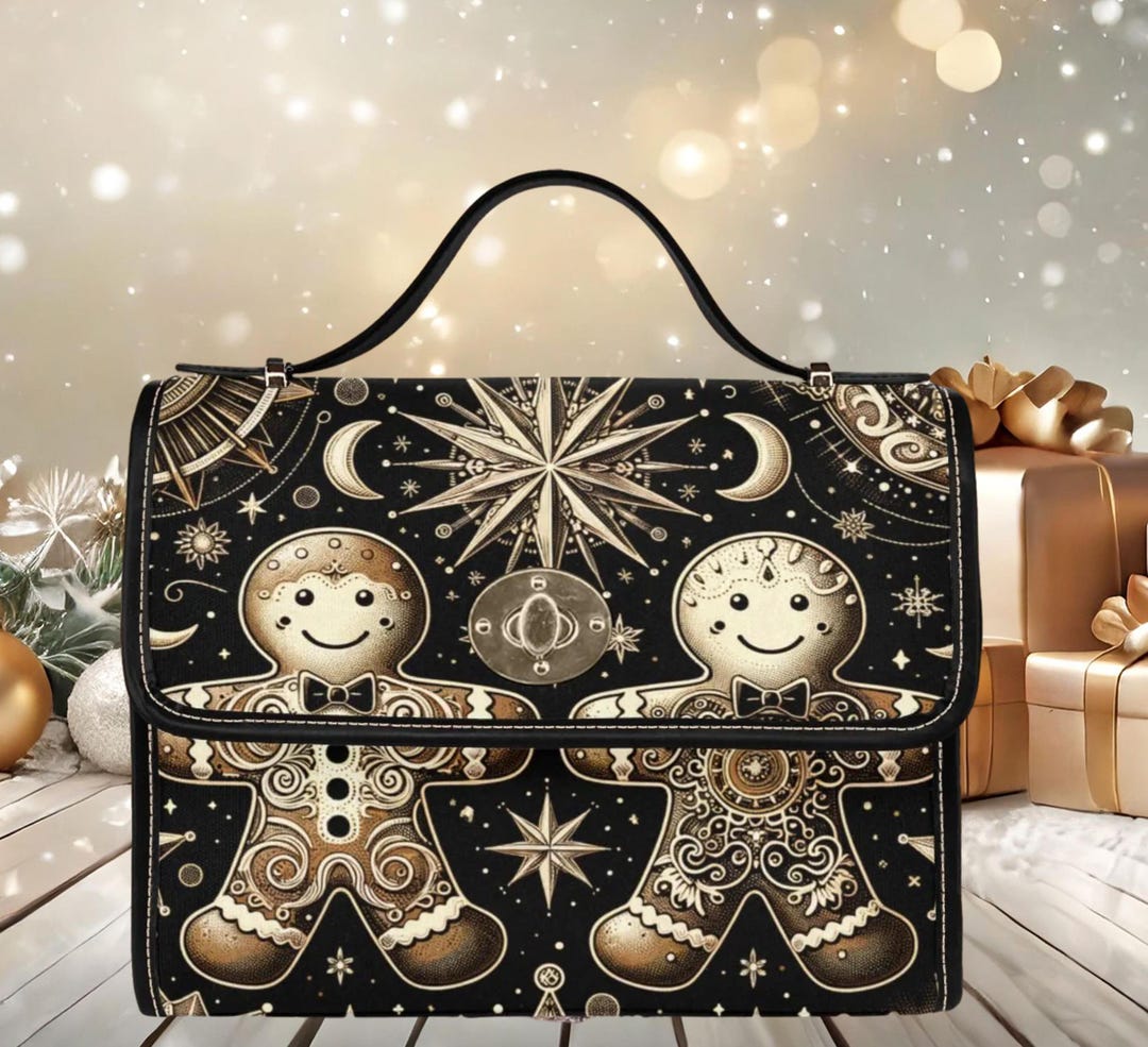 Christmas Holiday Winter Satchel Canvas Messenger Handbag Shoulder ...