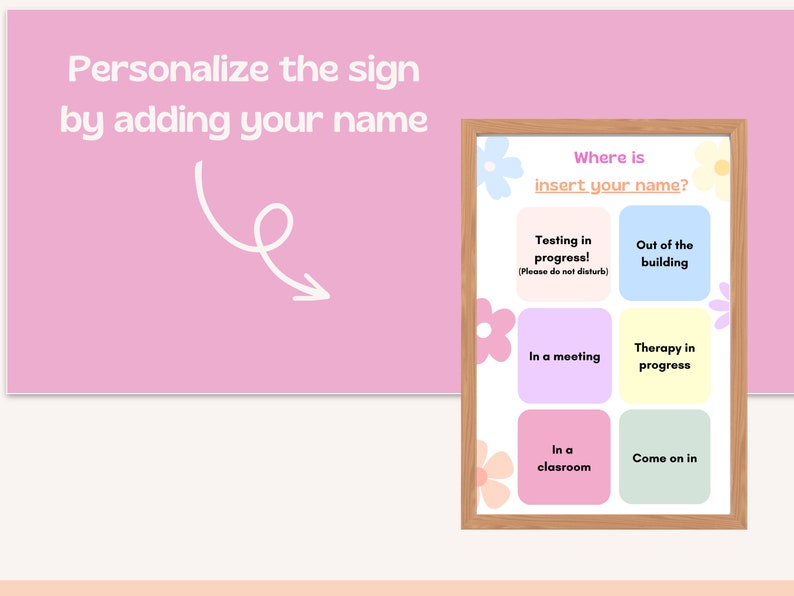 SLP Door Sign | Speech Therapy Decor | Name Sign SLP | Speech Printable ...