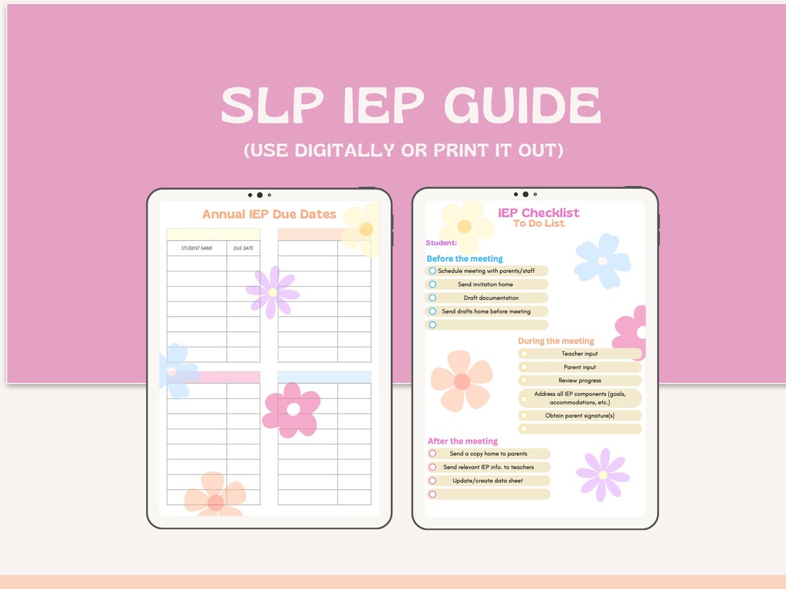 SLP IEP Guide Speech Therapy Planner IEP Planner School Speech Planner ...