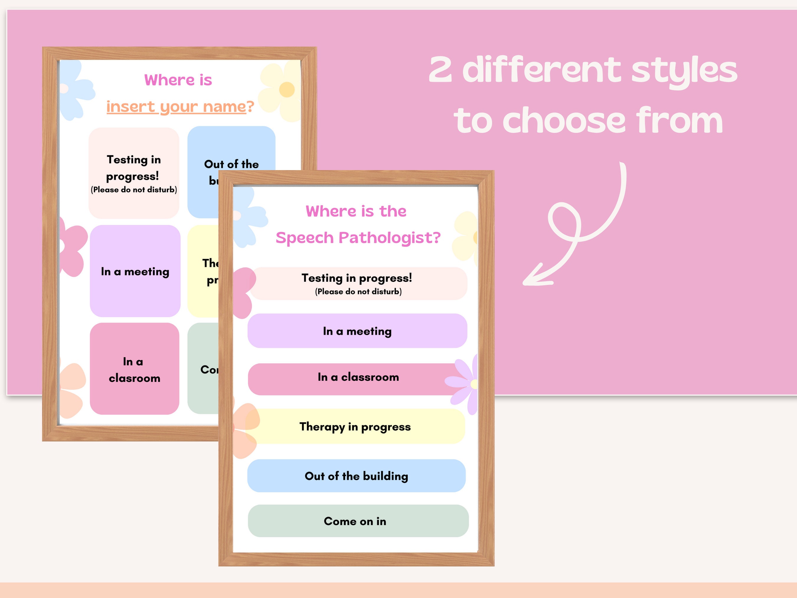 SLP Door Sign | Speech Therapy Decor | Name Sign SLP | Speech Printable ...