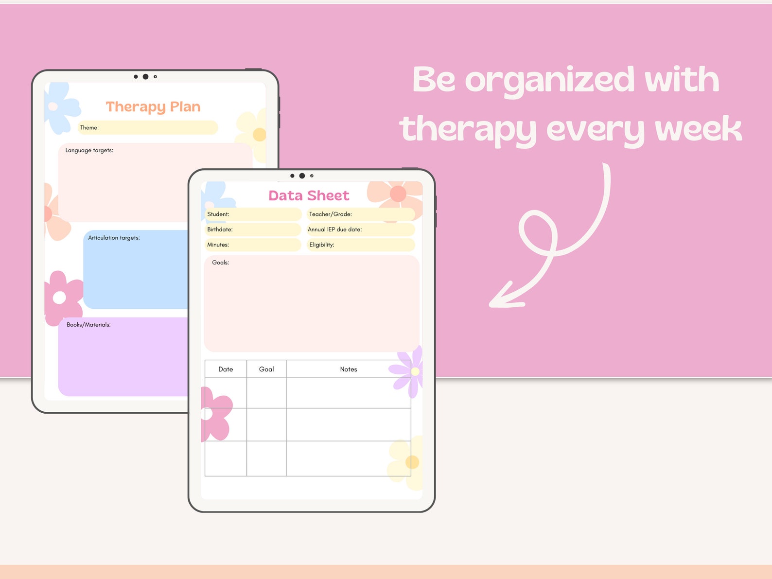 Floral SLP Planner | Speech Therapy Planner | IEP Planner | Data Sheet ...