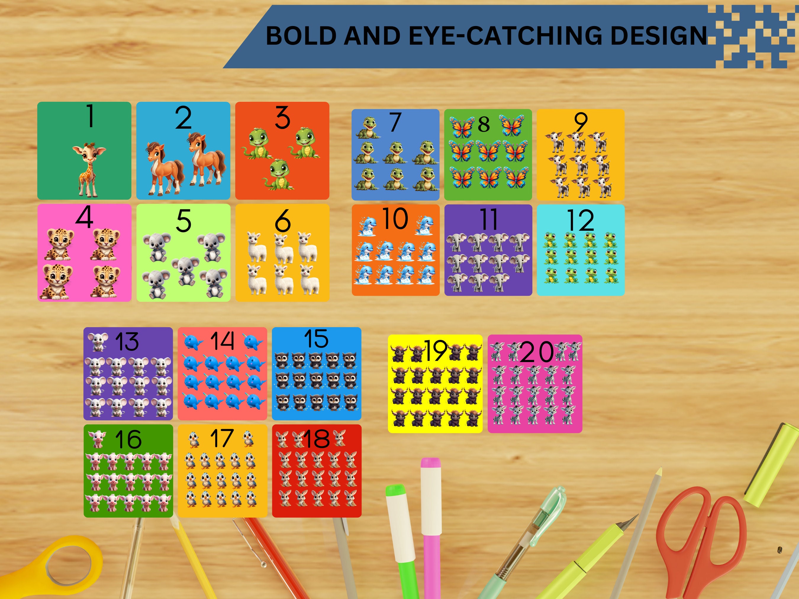 Animal Alphabet & Number Flash Cards Digital Print Classroom - Etsy