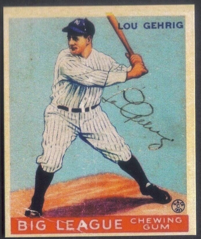5 Card Lot Lou Gehrig 1933 Façsimile Autograph Rookie 5 Cards - Etsy