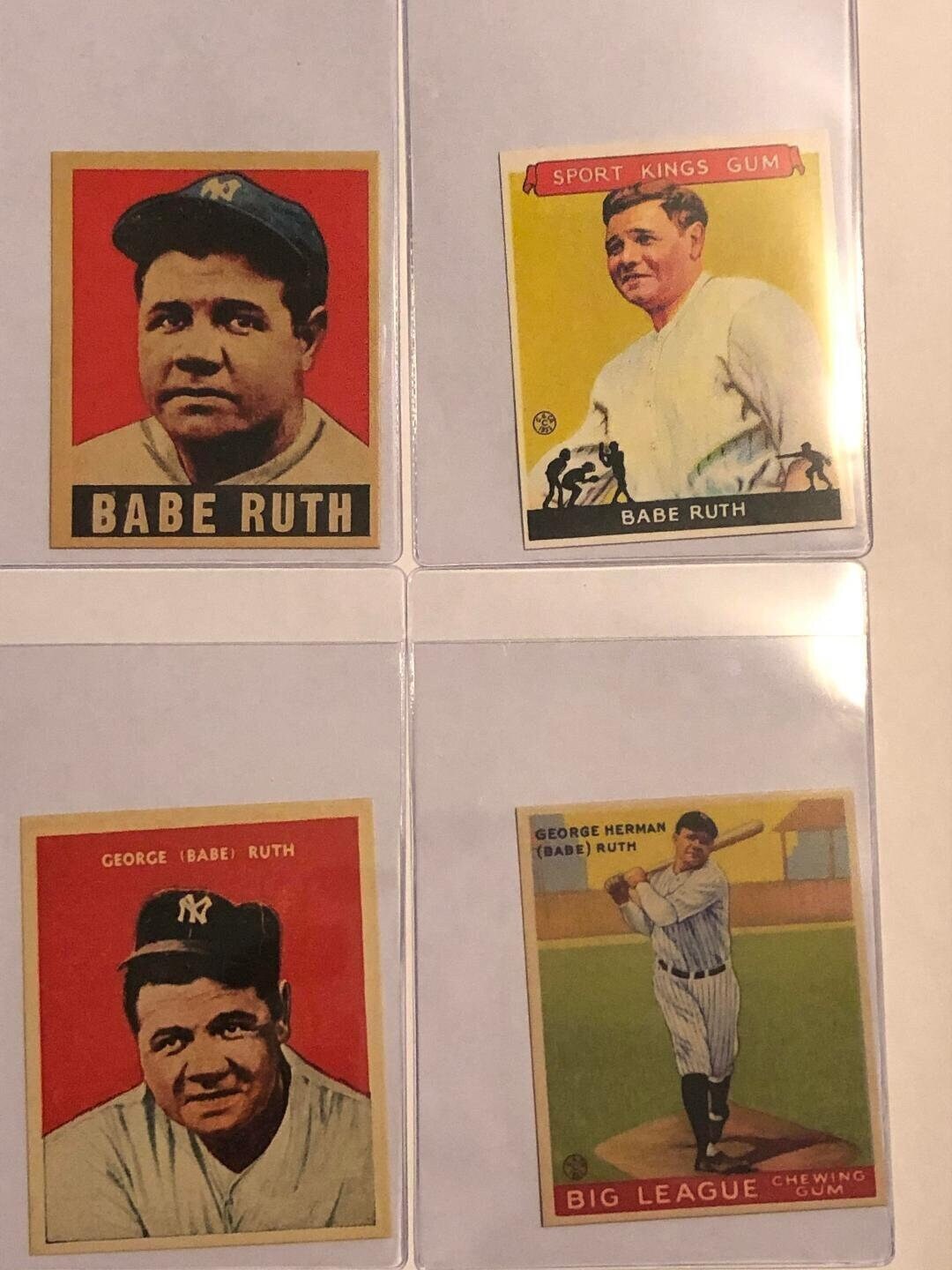 Lot of 4 Babe Ruth Rookie Reprint Mint 4 Cards - Etsy