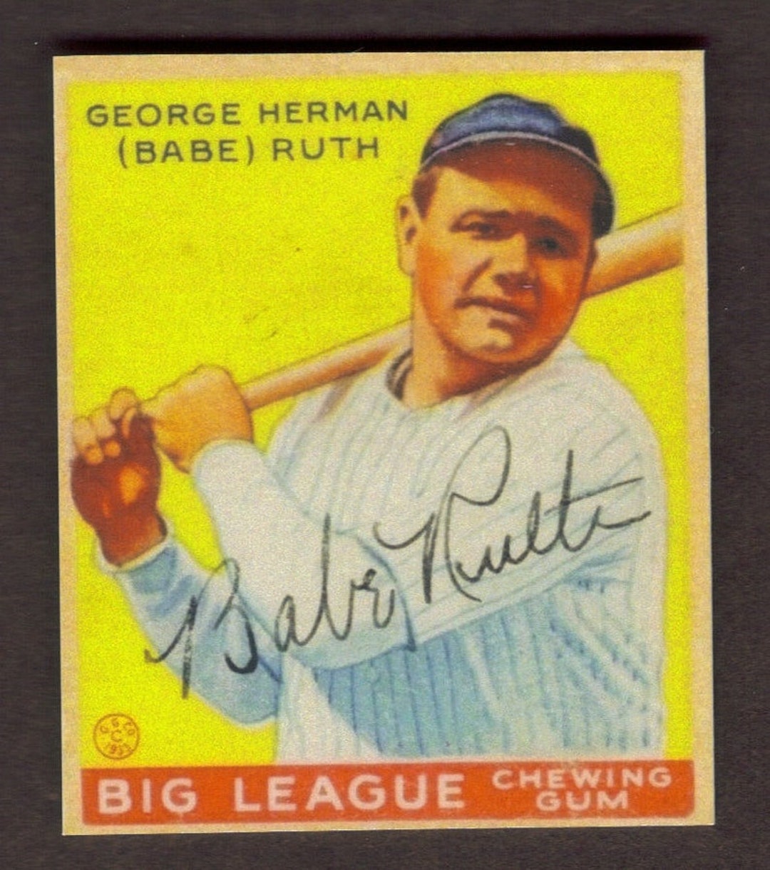 5 Card Lot Babe Ruth 1933 Goudy Facsimile Autograph Reprint Mint 5 ...