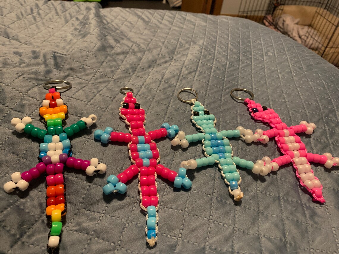 90s Beaded Lizard Keychains - Etsy