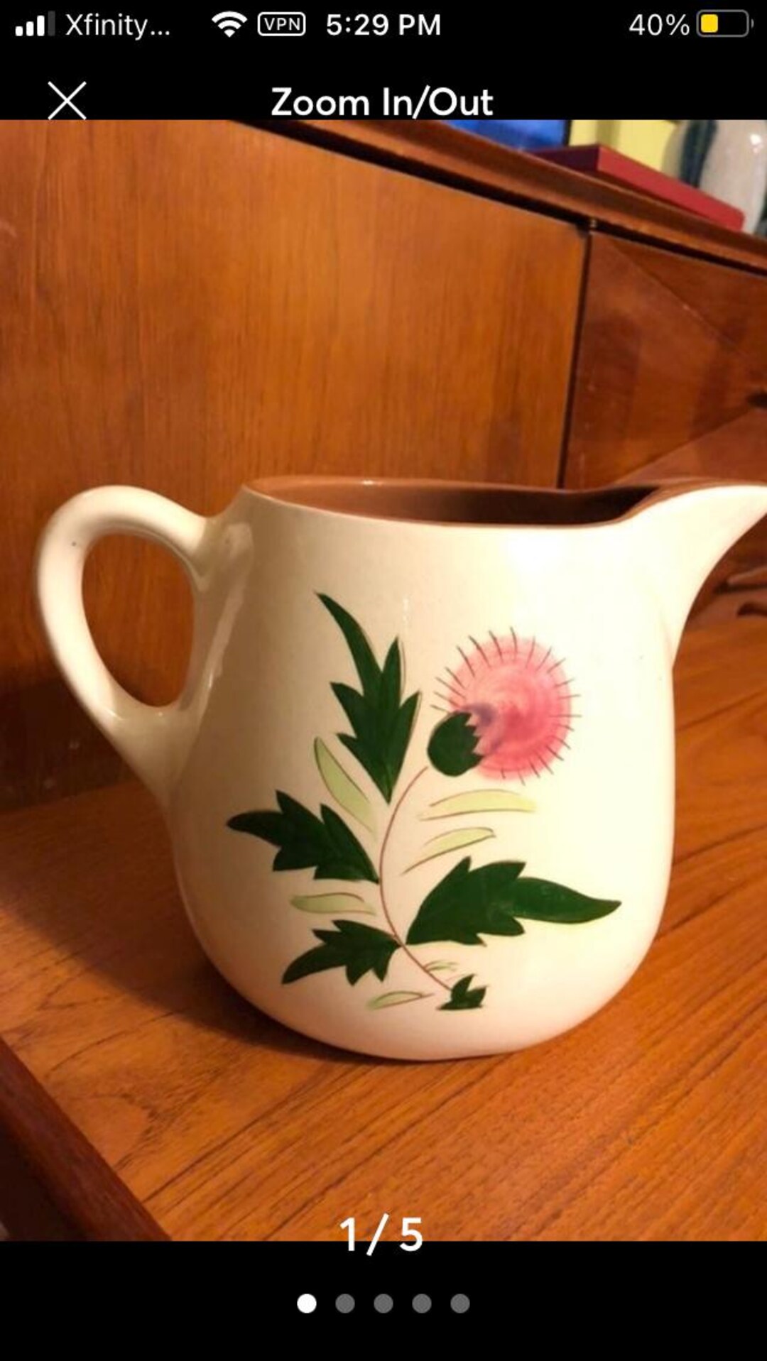 Vintage Stangl Pitcher Thistle Pattern - Etsy