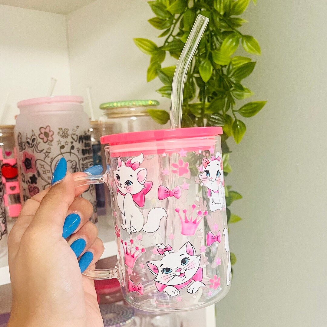 Marie Cup | Coquette Cup | Cat Cup | 16oz Cup | Glass Cup | Ice Coffee ...