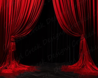 Red and Silver Digital Backdrop Curtains | School Prom and Graduation ...