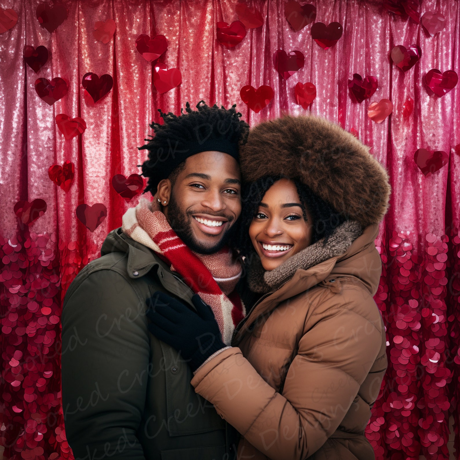 Pink and Red Party Digital Backdrop | Valentines Day & Birthday Hearts ...