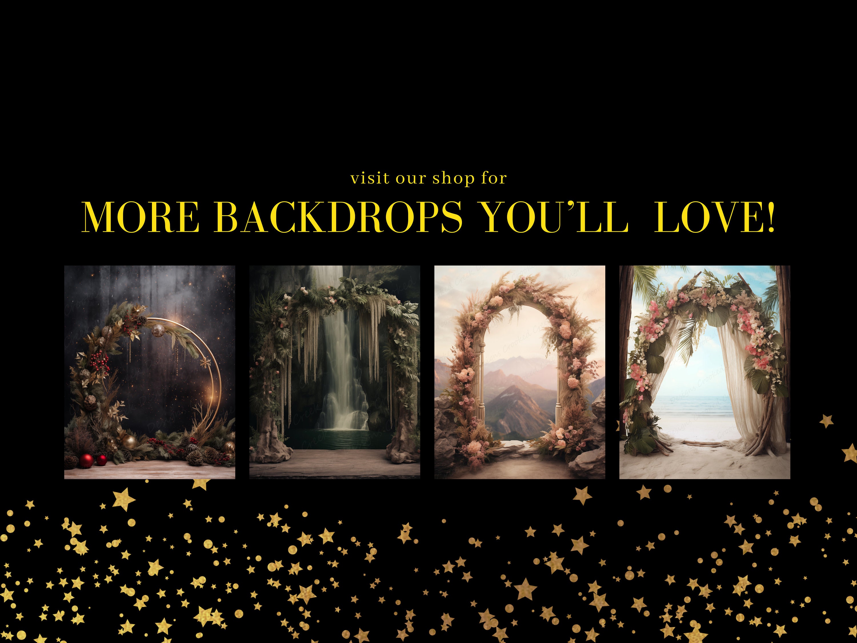 Black and Gold Digital Backdrop Curtains | School Colors Prom and ...