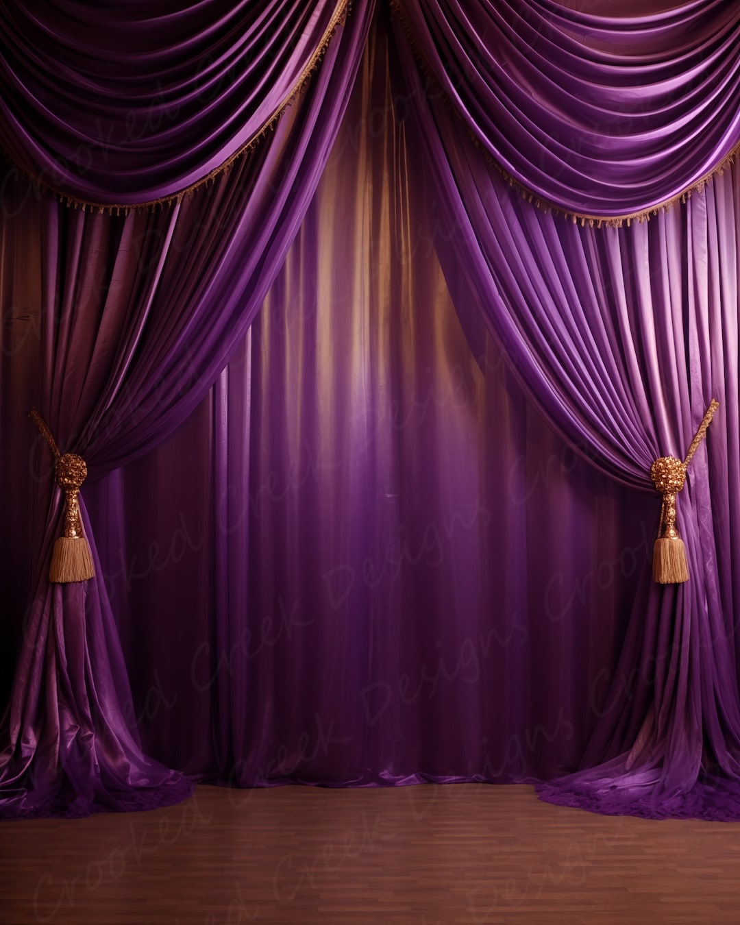 Purple and Gold Digital Backdrop Curtains | School Prom and Graduation ...